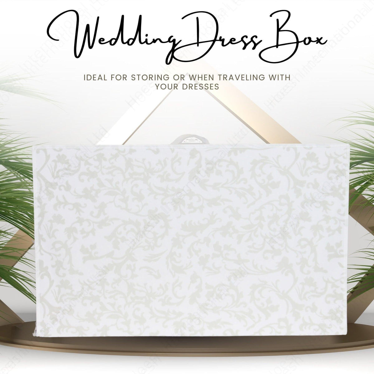 White Floral Wedding Dress Travel Storage Box